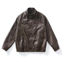 China Daily Ribbed Hem faux leather jacket wholesale Long Sleeve Autumn 2026 Custom (YY-J034) for sale