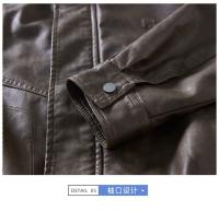 China Daily Ribbed Hem faux leather jacket wholesale Long Sleeve Autumn 2026 Custom (YY-J034) for sale