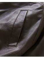 China Daily Ribbed Hem faux leather jacket wholesale Long Sleeve Autumn 2026 Custom (YY-J034) for sale