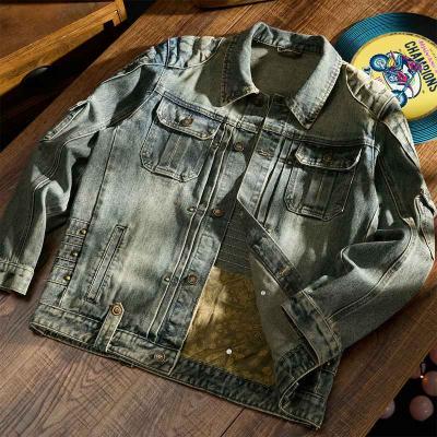 China Daily Fabric Hem Stone Wash mens denim jacket wholesale Long Sleeve Autumn 2026 Custom (JK764) for sale