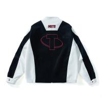 China Panel Windproof Fabric Hem faux leather jacket wholesale Color Block Long Sleeve Custom (YY-26656) for sale