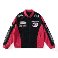 China Panel Windproof Fabric Hem faux leather jacket wholesale Color Block Long Sleeve Custom (YY-26656) for sale