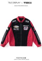 China Panel Windproof Fabric Hem faux leather jacket wholesale Color Block Long Sleeve Custom (YY-26656) for sale