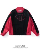 China Panel Windproof Fabric Hem faux leather jacket wholesale Color Block Long Sleeve Custom (YY-26656) for sale