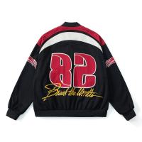 China Printed Black Red Windproof biker jacket wholesale Round Neck Fabric Hem Custom (YY-26617) for sale
