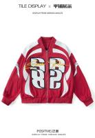 China Printed Black Red Windproof biker jacket wholesale Round Neck Fabric Hem Custom (YY-26617) for sale