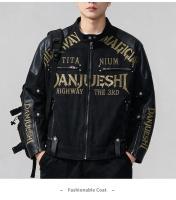 China Panel Black Red Windproof biker jacket wholesale Round Neck Fabric Hem Custom (YY-26616) for sale