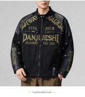 China Panel Black Red Windproof biker jacket wholesale Round Neck Fabric Hem Custom (YY-26616) for sale