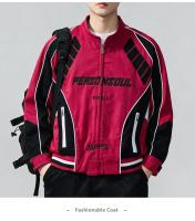 China Black Red Windproof Round Neck biker jacket wholesale Cotton 100% Long Sleeve Custom (YY-9702) for sale