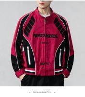China Black Red Windproof Round Neck biker jacket wholesale Cotton 100% Long Sleeve Custom (YY-9702) for sale