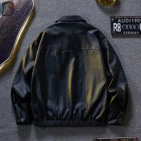 China Daily Windproof Fabric Hem faux leather jacket wholesale Black Brown Long Sleeve Custom (YY-3298) for sale