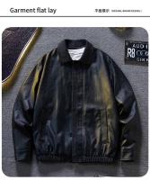 China Daily Windproof Fabric Hem faux leather jacket wholesale Black Brown Long Sleeve Custom (YY-3298) for sale