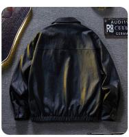 China Daily Windproof Fabric Hem faux leather jacket wholesale Black Brown Long Sleeve Custom (YY-3298) for sale