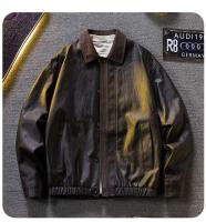 China Daily Windproof Fabric Hem faux leather jacket wholesale Black Brown Long Sleeve Custom (YY-3298) for sale