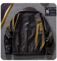 China Daily Windproof Fabric Hem faux leather jacket wholesale Black Brown Long Sleeve Custom (YY-3298) for sale