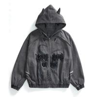 China Hooded Red Grey With Hood mens casual leather jackets Windproof Fabric Hem Custom (YY-9709) for sale