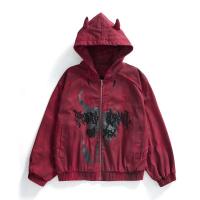 China Hooded Red Grey With Hood mens casual leather jackets Windproof Fabric Hem Custom (YY-9709) for sale