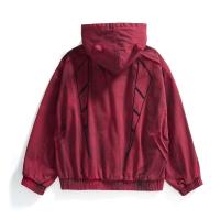 China Hooded Red Grey With Hood mens casual leather jackets Windproof Fabric Hem Custom (YY-9709) for sale