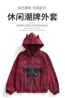 China Hooded Red Grey With Hood mens casual leather jackets Windproof Fabric Hem Custom (YY-9709) for sale