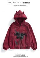 China Hooded Red Grey With Hood mens casual leather jackets Windproof Fabric Hem Custom (YY-9709) for sale