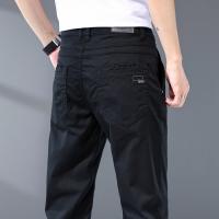 China Urban Fashion Daily Washed Mid Waist mens pants wholesale Black Khaki Solid Color Custom (P325) for sale