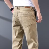 China Urban Fashion Daily Washed Mid Waist mens pants wholesale Black Khaki Solid Color Custom (P325) for sale