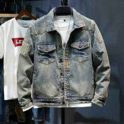 China Daily Washed Youth Trend wholesale skinny jeans mens Long Sleeve Lapel Collar Custom (527) for sale