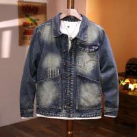 China Single Breasted Blue Daily Washed mens denim jacket wholesale Long Sleeve Lapel Collar Custom (JK529) for sale