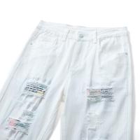 China White Mid Waist Youth Trend wholesale skinny jeans mens Regular Fit Daily Casual Custom (P396) for sale