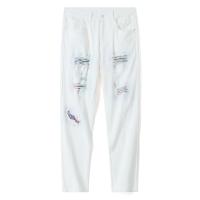 China White Mid Waist Youth Trend wholesale skinny jeans mens Regular Fit Daily Casual Custom (P396) for sale