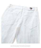 China White Mid Waist Youth Trend wholesale skinny jeans mens Regular Fit Daily Casual Custom (P396) for sale
