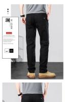 China Daily Mid Waist Breathable mens pants wholesale Black Khaki Slight Stretch Custom (P325) for sale