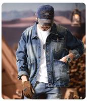 China Blue Daily Fabric Hem mens denim jacket wholesale Stone Wash Long Sleeve Custom (JK529) for sale