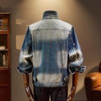 China Lapel Collar Blue Daily Washed mens denim jacket wholesale No Lining Long Sleeve Custom (JK529) for sale