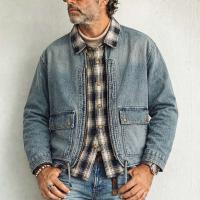 China Blue Warm Washed mens denim jacket wholesale Cotton Regular Custom (E9905) for sale