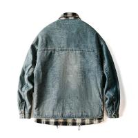 China Blue Warm Washed mens denim jacket wholesale Cotton Regular Custom (E9905) for sale