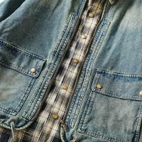 China Blue Warm Washed mens denim jacket wholesale Cotton Regular Custom (E9905) for sale