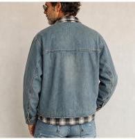 China Blue Warm Washed mens denim jacket wholesale Cotton Regular Custom (E9905) for sale