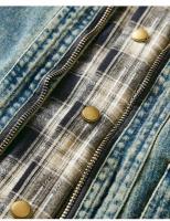 China Blue Warm Washed mens denim jacket wholesale Cotton Regular Custom (E9905) for sale