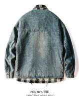 China Blue Warm Washed mens denim jacket wholesale Cotton Regular Custom (E9905) for sale