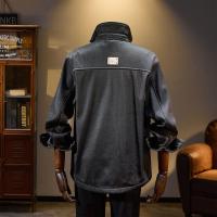 China Warm Winter Regular mens casual leather jackets Black Blue Long Sleeve Custom (CS038) for sale