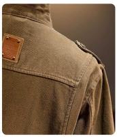China Daily Fabric Hem Cotton 100% french workwear jacket wholesale Long Sleeve Lapel Collar Custom (CK779) for sale
