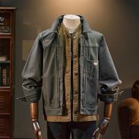 China Daily Army Green Fabric Hem mens casual leather jackets Color Block Cotton 100% Custom (CK776) for sale