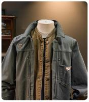 China Daily Army Green Fabric Hem mens casual leather jackets Color Block Cotton 100% Custom (CK776) for sale