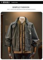 China Daily Army Green Fabric Hem mens casual leather jackets Color Block Cotton 100% Custom (CK776) for sale