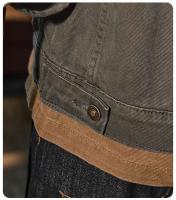 China Daily Army Green Fabric Hem mens casual leather jackets Color Block Cotton 100% Custom (CK776) for sale