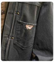 China Daily Army Green Fabric Hem mens casual leather jackets Color Block Cotton 100% Custom (CK776) for sale
