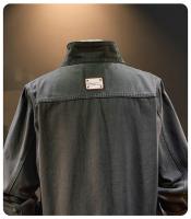 China Daily Army Green Fabric Hem mens casual leather jackets Color Block Cotton 100% Custom (CK776) for sale