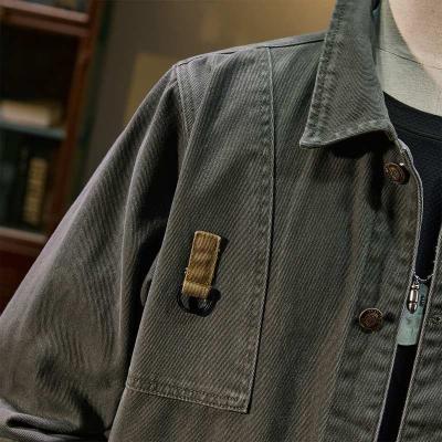 China Casual Style Daily Army Green Fabric Hem french workwear jacket wholesale Color Block Cotton 100% Custom (CK775) for sale