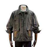 China Casual Style Daily Army Green Fabric Hem french workwear jacket wholesale Color Block Cotton 100% Custom (CK775) for sale